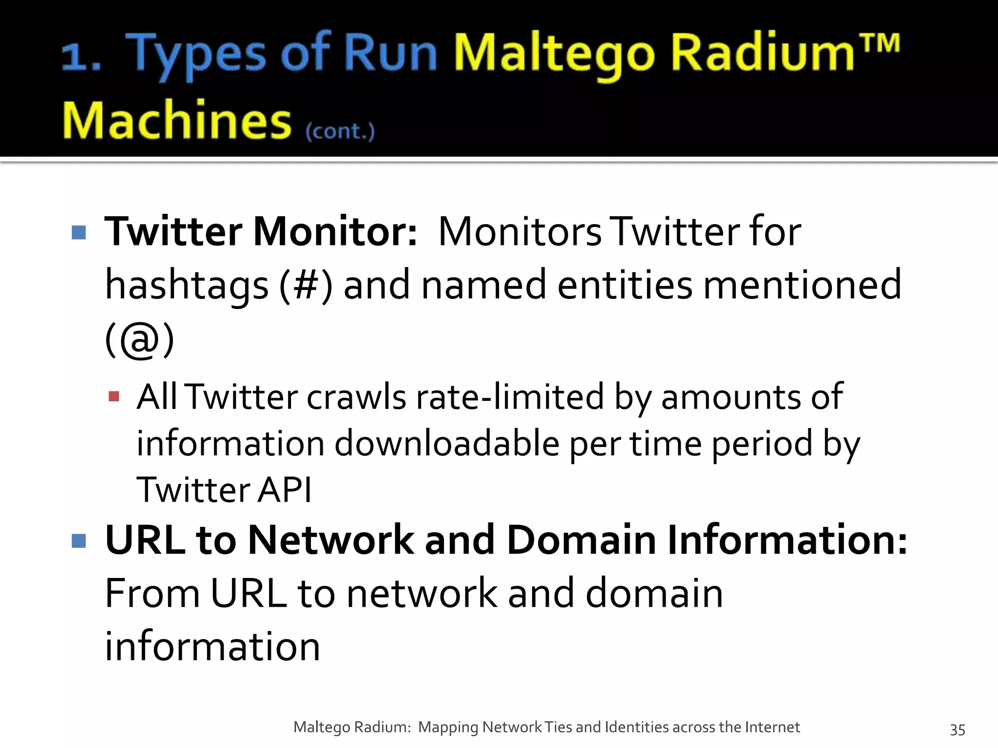 Maltego Radium Mapping Network Ties and Identities across the Internet ...