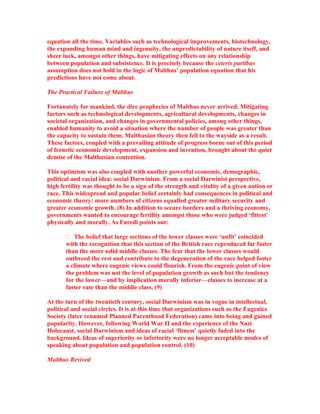 Malthusian theory explained | DOC | Agriculture | Industries