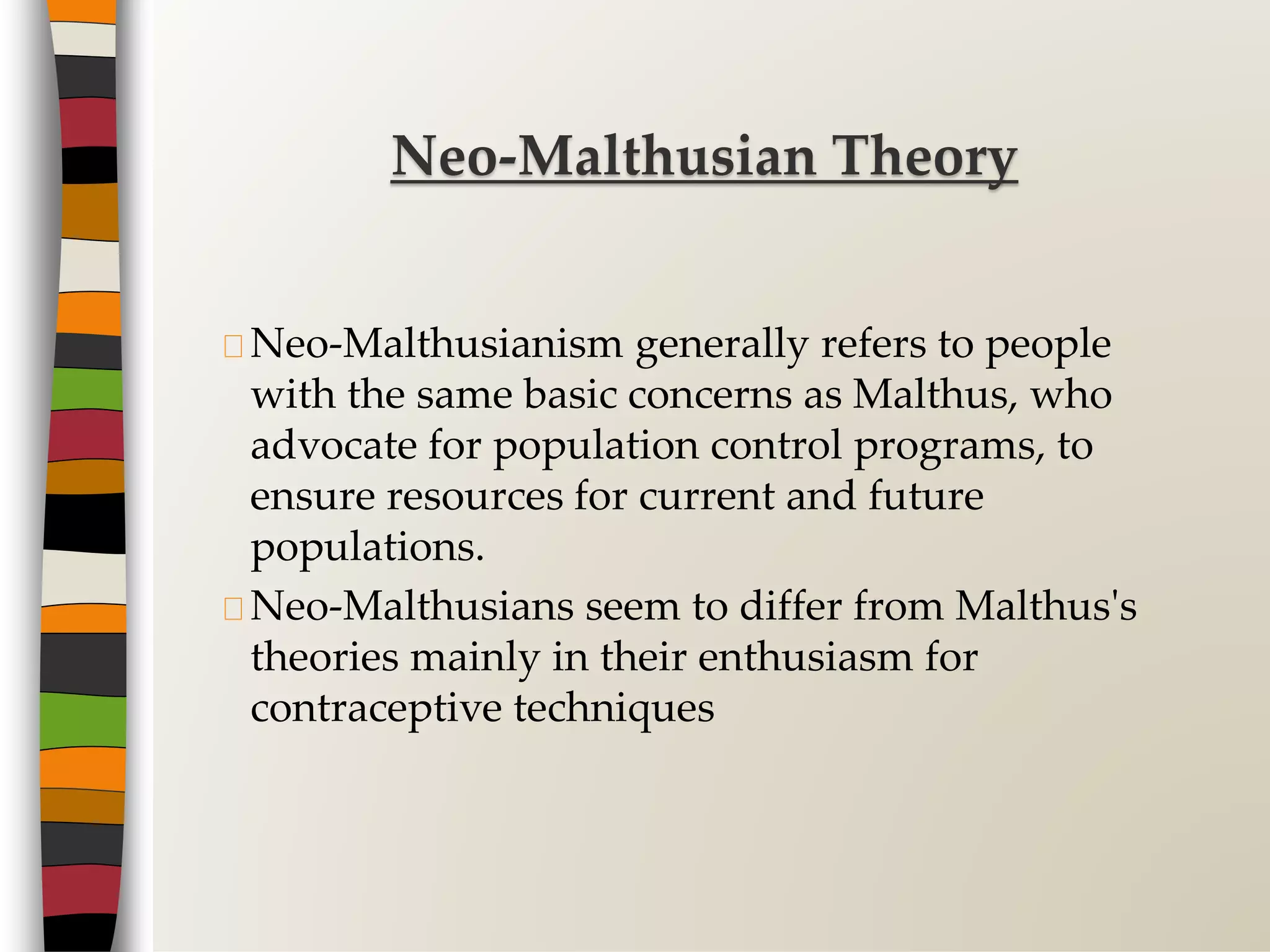 Malthusian theory of population | PPTX