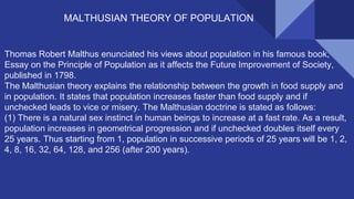 MALTHUSIAN THEORY OF POPULATION | PPTX
