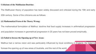 MALTHUSIAN THEORY OF POPULATION | PPTX