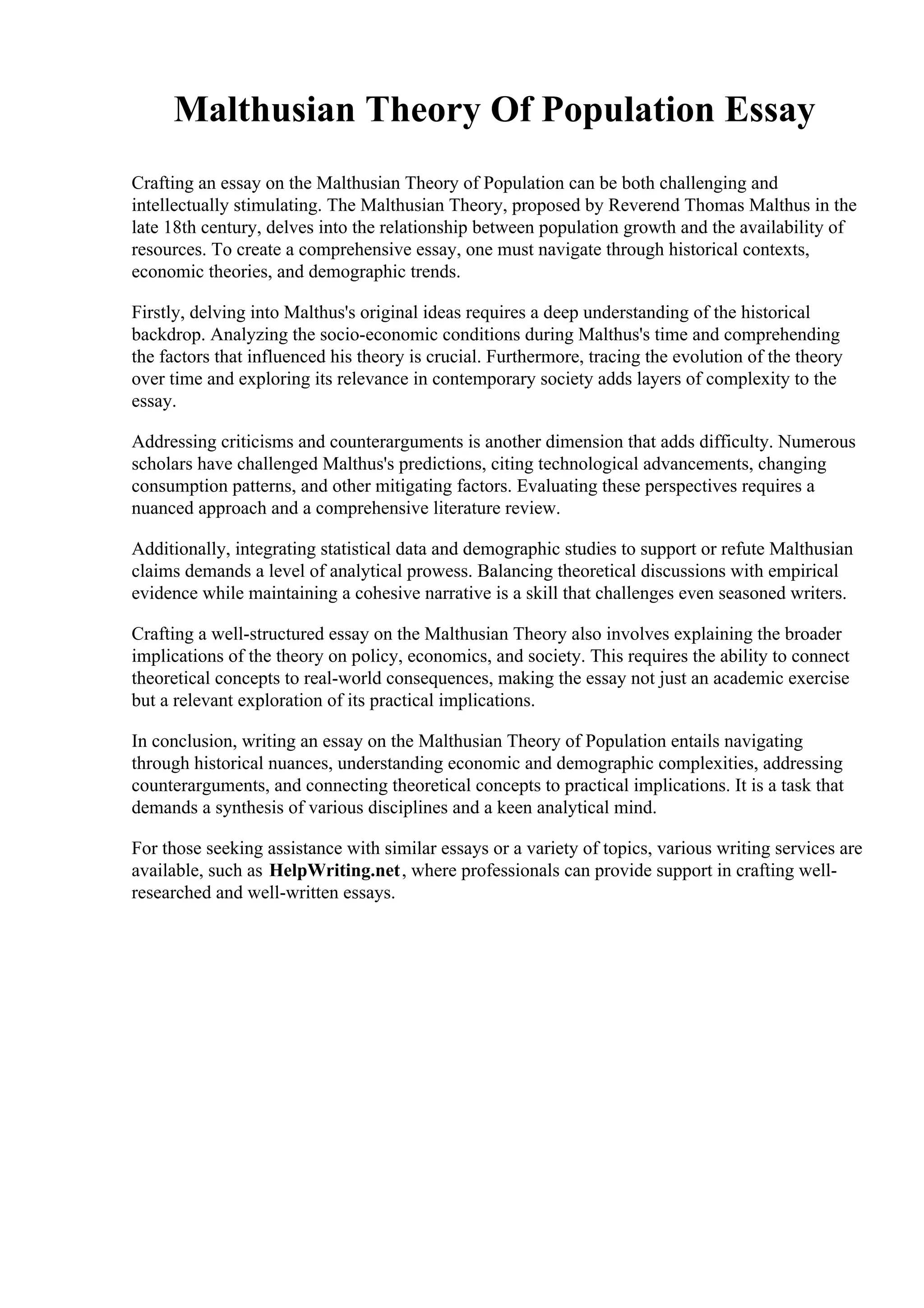 Malthusian Theory Of Population Essay.pdf