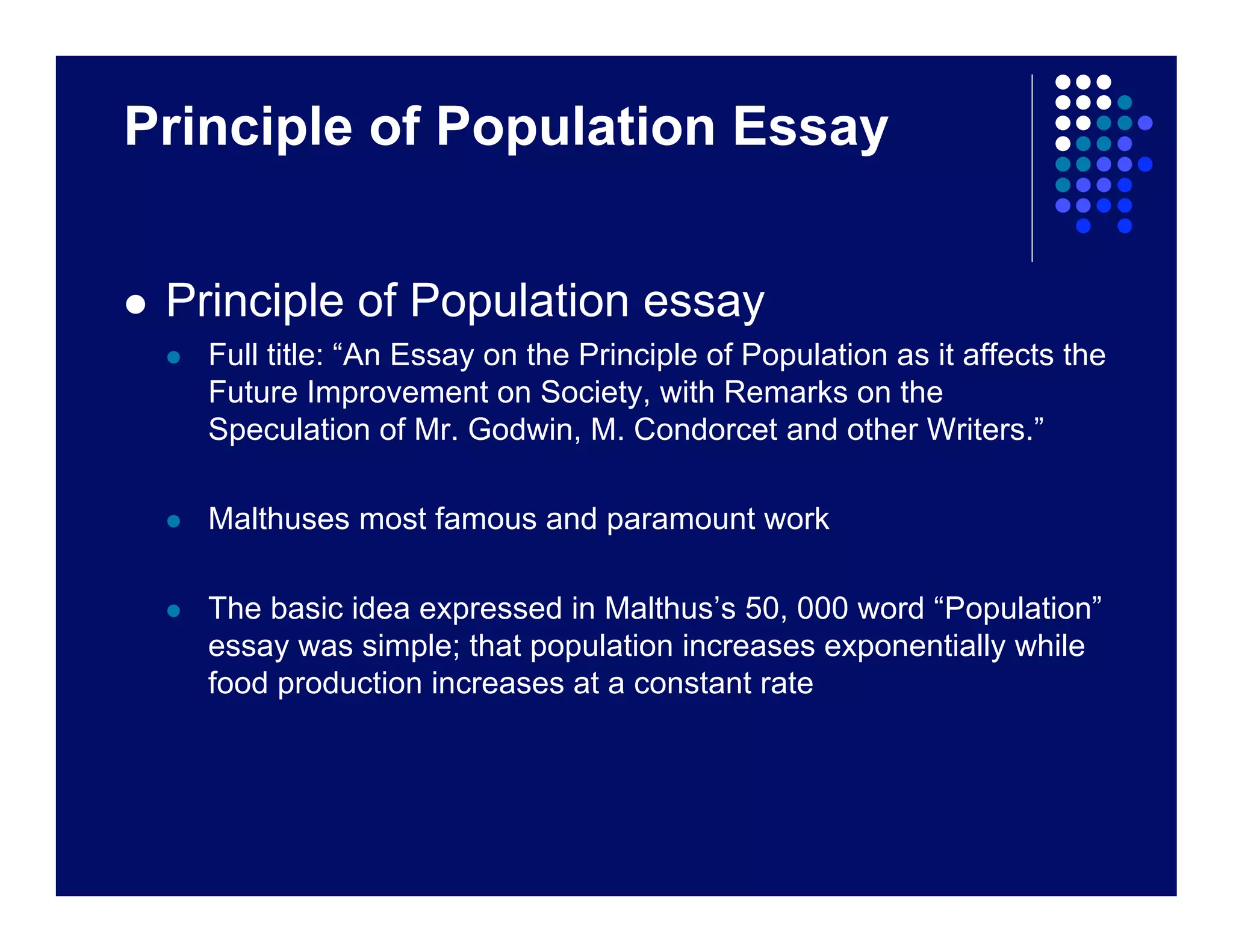 Malthus Presentationpeedeeeff | PPT