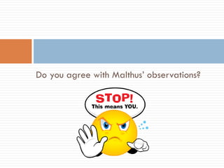 Malthus' theory of population growth | PDF