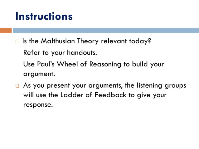 Malthus' theory of population growth | PDF