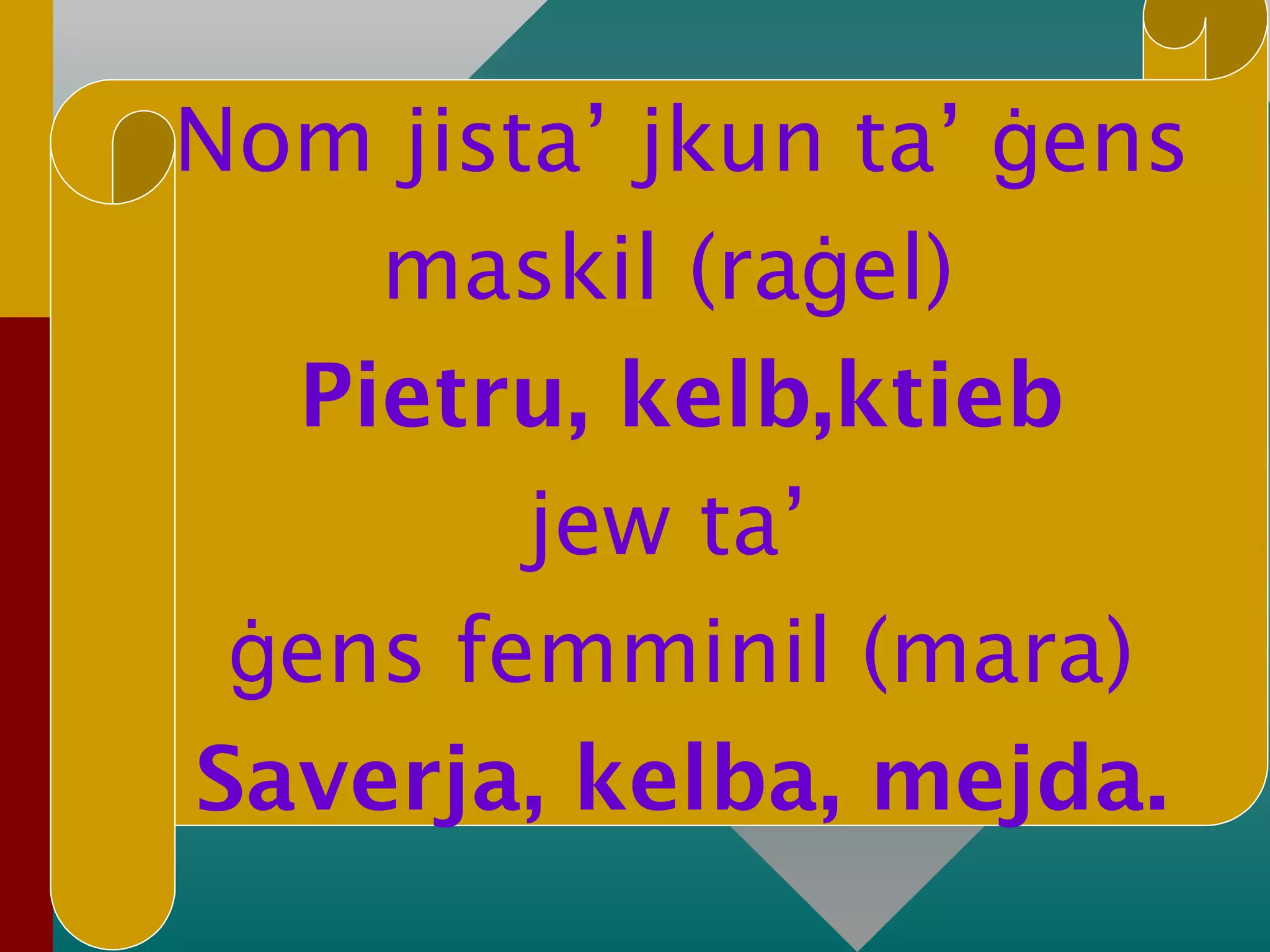 Il-Maskil u l-Femminil | PPT