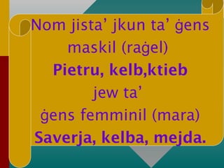 Il-Maskil u l-Femminil | PPT