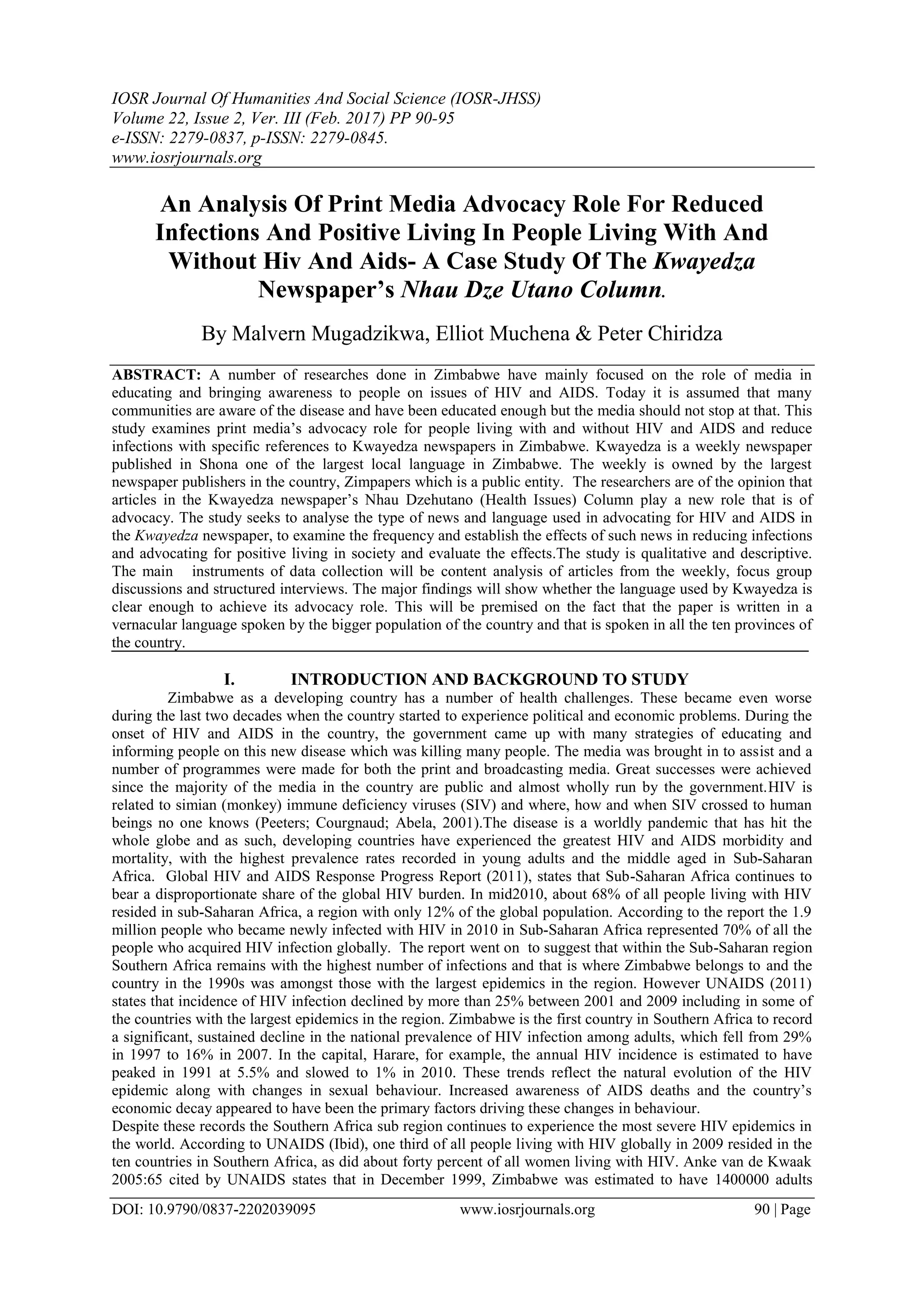 Print media advocacy role | PDF