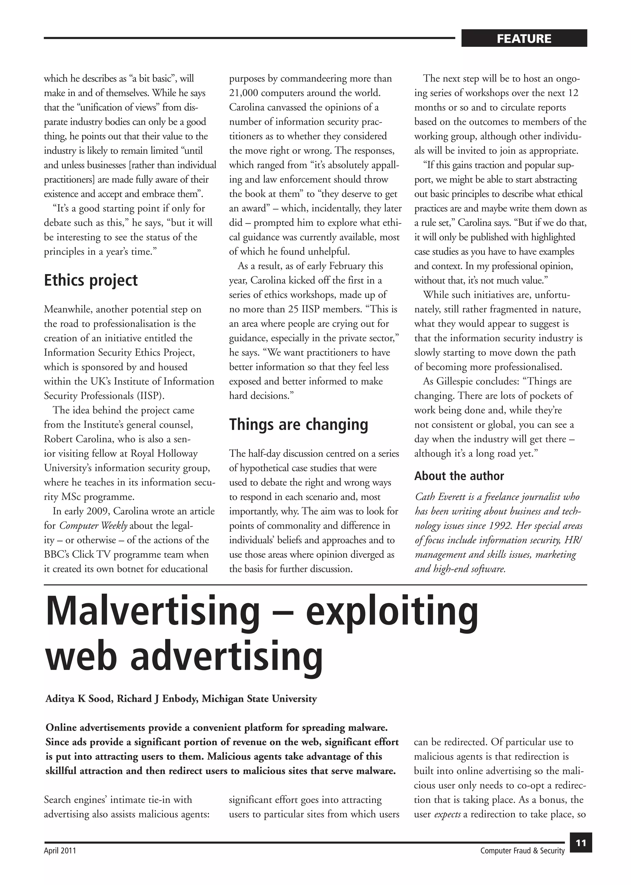 Malvertising - Exploiting Web Advertising | Elsevier Computer Fraud and Security Journal | PDF