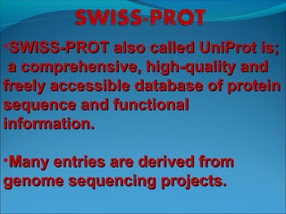 PROTEIN STRUCTURE DATABANK | PPT