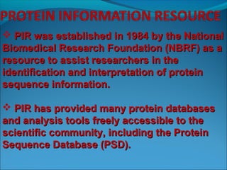 PROTEIN STRUCTURE DATABANK | PPT