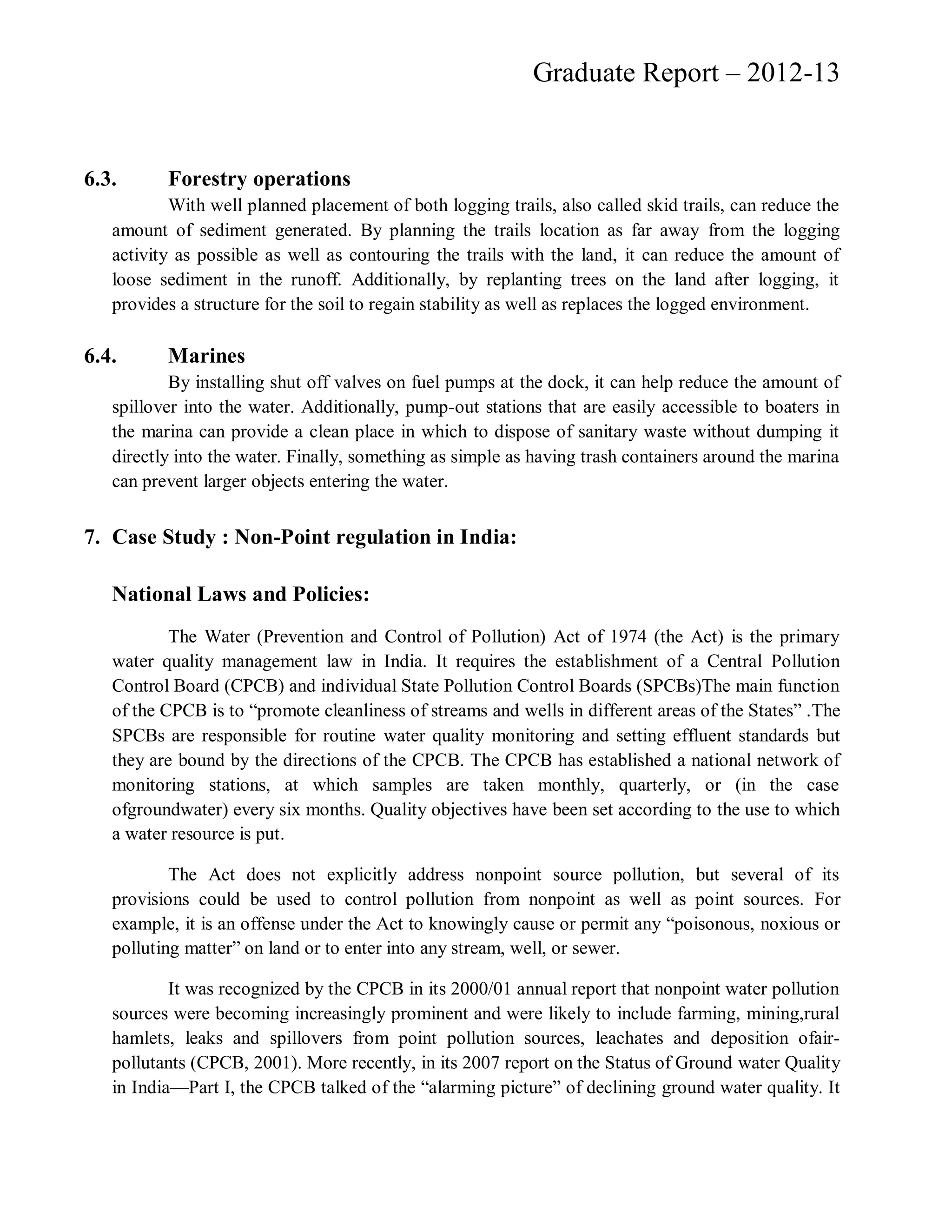 Non Point Pollution & Urban Planning Measures | PDF