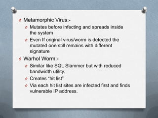 Malware- Types, Detection and Future | PPTX