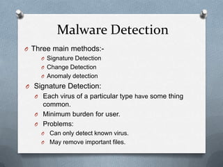 Malware- Types, Detection and Future | PPTX