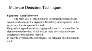 Malware Detection Using Data Mining Techniques | PPTX