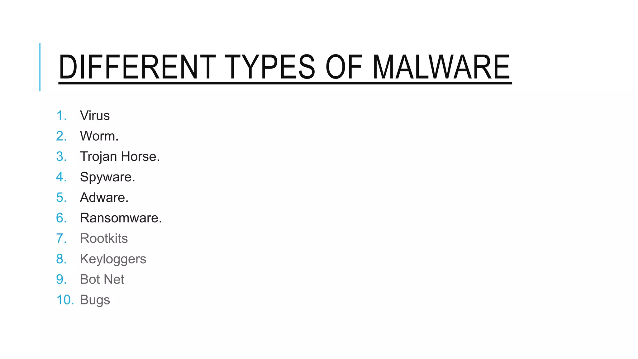 Type of Malware and its different analysis and its types ! | PPTX