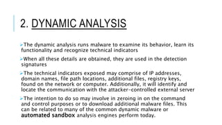 Type of Malware and its different analysis and its types ! | PPTX