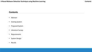 Design and Development of an Efficient Malware Detection Using ML | PPT
