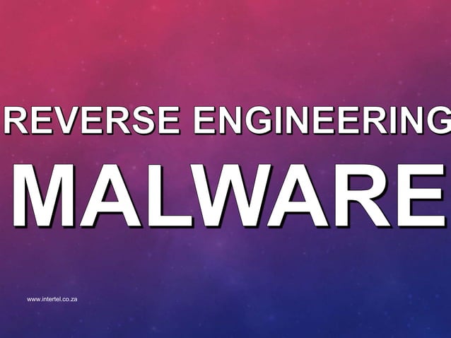 Reverse Engineering Malware - A Practical Guide | PPTX | Computer ...