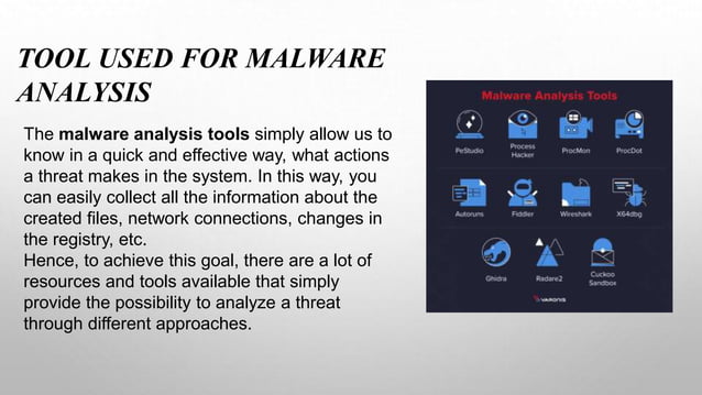 malware analysis | PPTX | Operating Systems | Computer Software and Applications