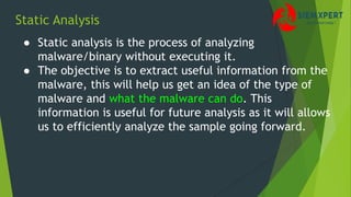 Malware Analysis for cyber security & Network Security | PDF