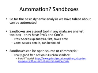 Introduction to Malware Analysis | PPTX