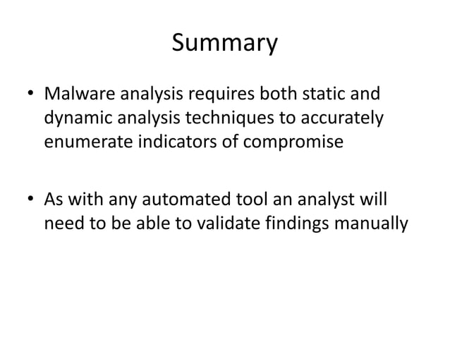 Introduction to Malware Analysis | PPTX | Programming Languages | Computing