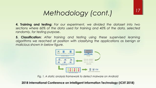 Malware analysis on android using supervised machine learning techniques | PPT