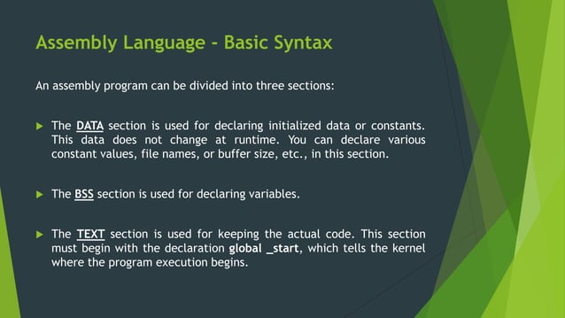 Assembly language (Example with mapping from C++ to Assembly) | PPT