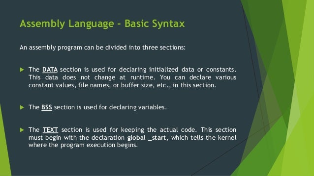 Assembly language (Example with mapping from C++ to Assembly)