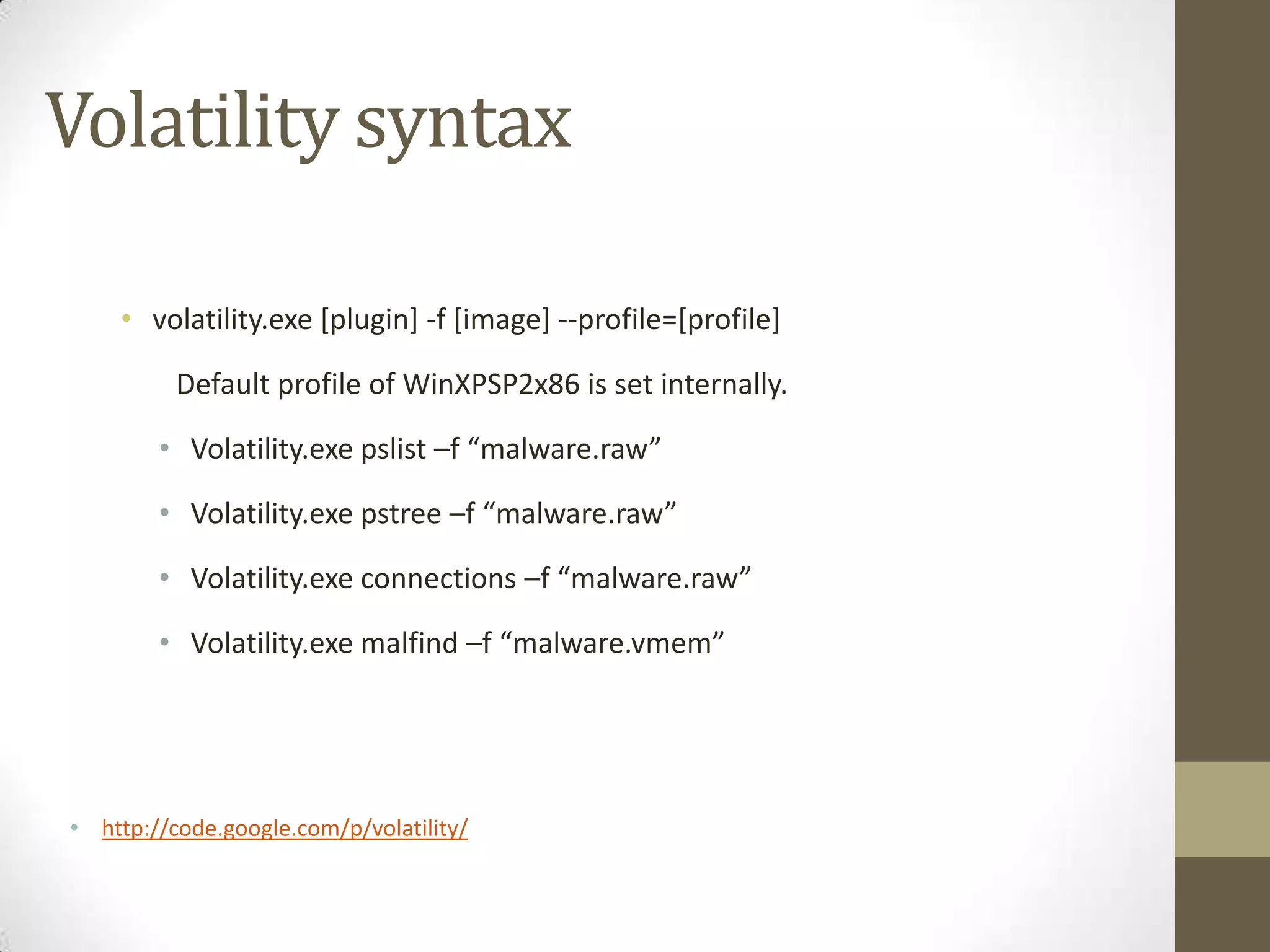 Malware analysis using volatility | PPT