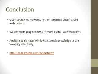Malware analysis using volatility | PPT