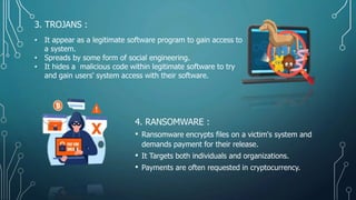Malware and different types of malwares. | PPTX