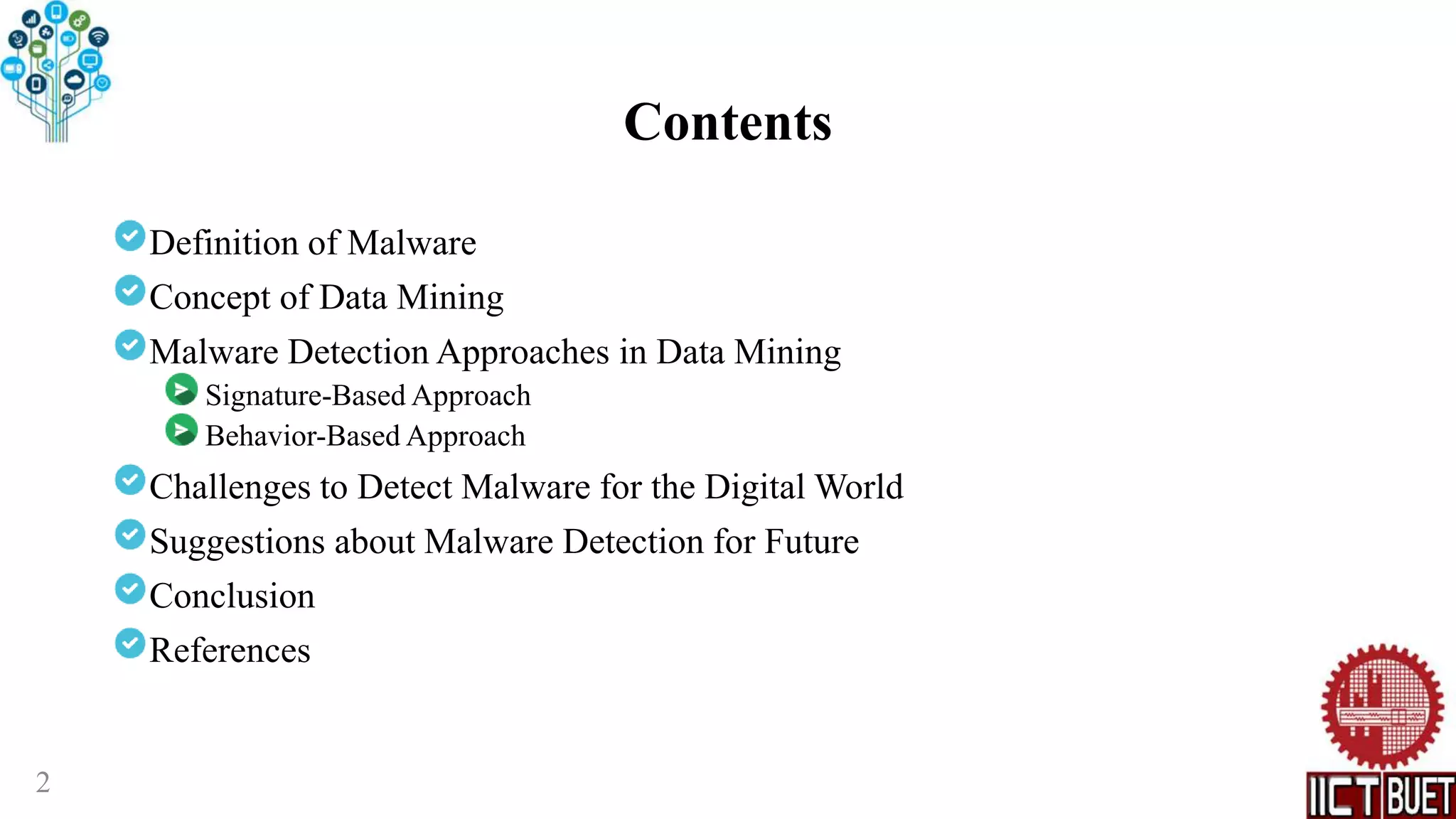 Malware Detection Approaches Using Data Mining Techniquespptx