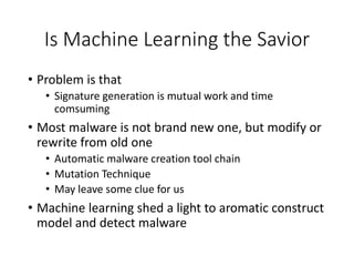 Malware Detection - A Machine Learning Perspective | PPT