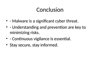 Malware Presentation with great explanination | PPTX
