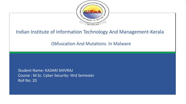 Obfuscation and Mutation in Malware | PPTX