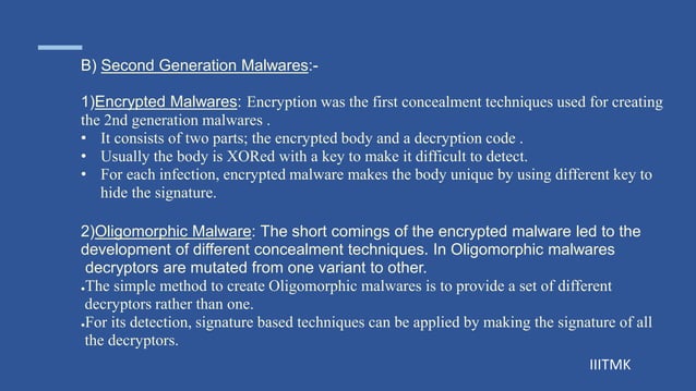 Obfuscation and Mutation in Malware | PPTX