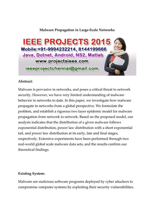 Malware propagation in large scale networks | PDF | Computer Networking | Computing