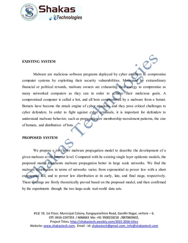 Malware propagation in large scale networks | PDF