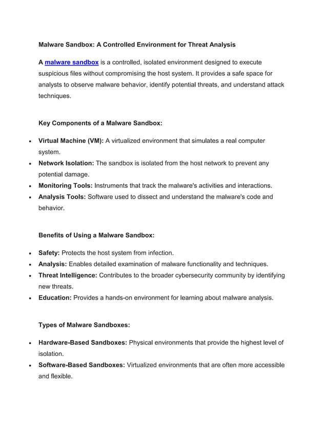 Malware Sandbox free malware sandbox.pdf | Computing | Technology ...