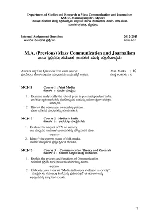 MCOM assignment for KSOU | PDF