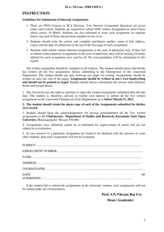 MCOM assignment for KSOU | PDF