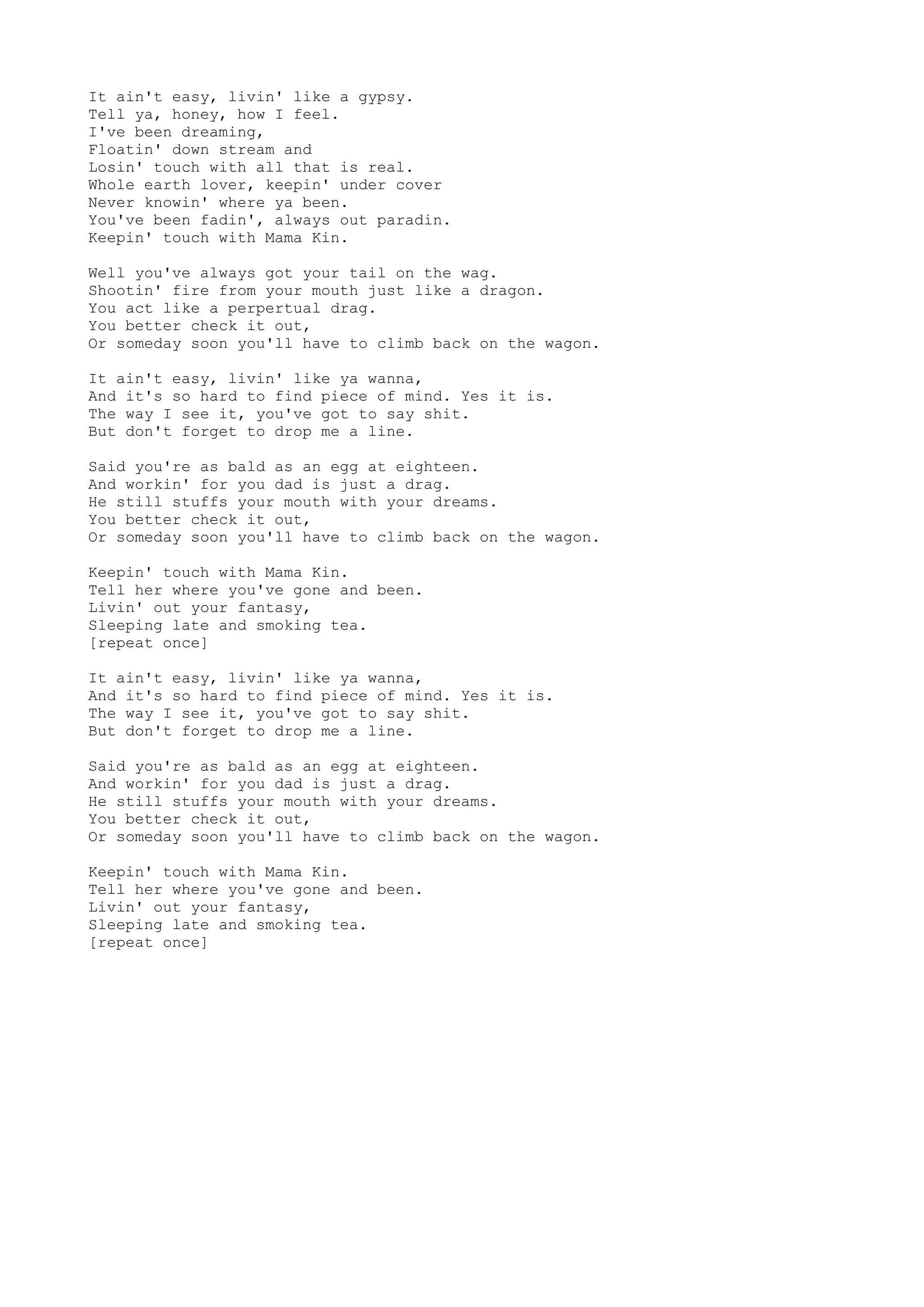 Aerosmith - Mama kin | TXT