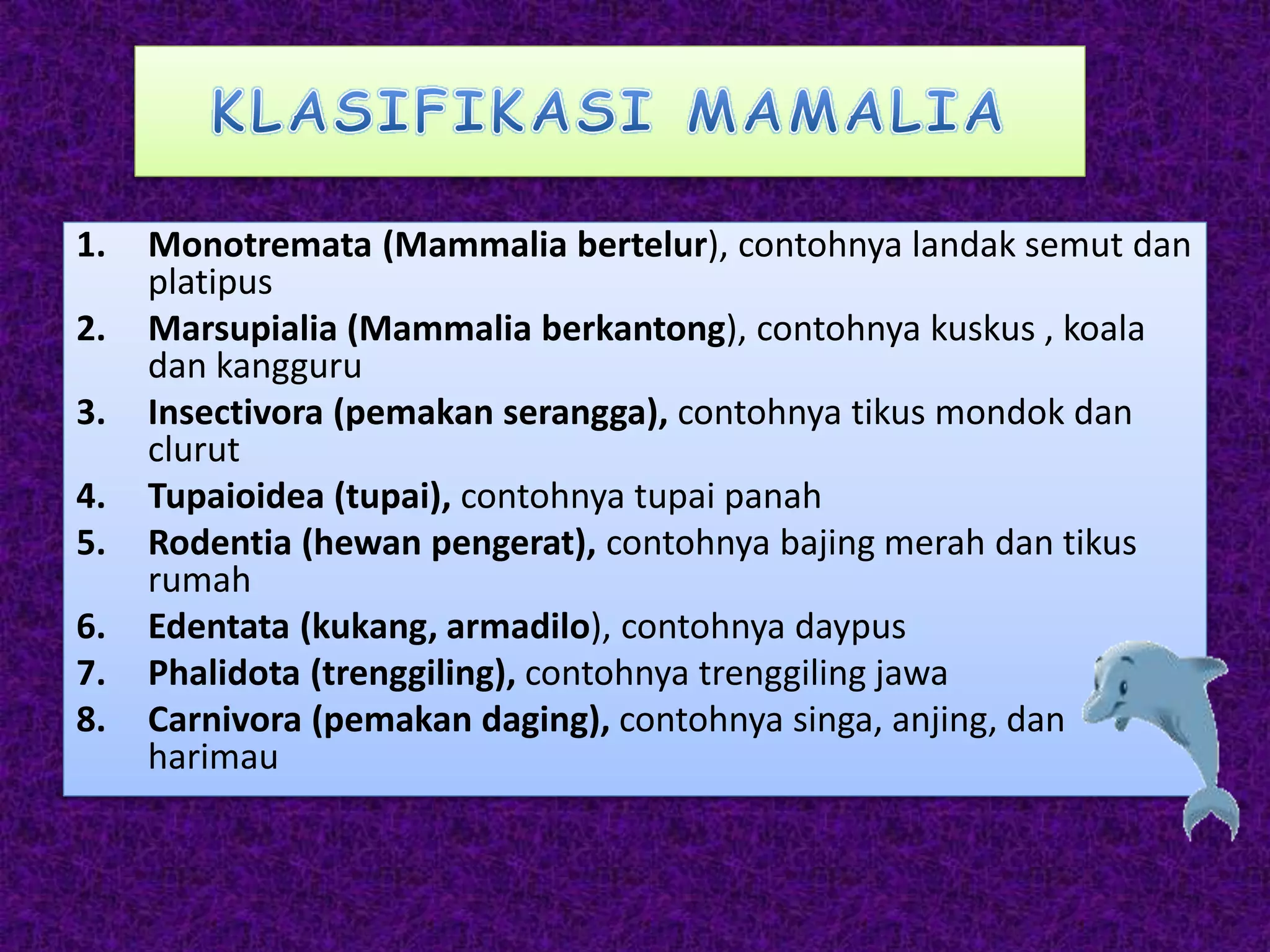 Mamalia dan aves | PPTX