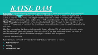 Tourism attractions in Lesotho Katse dam | PPT