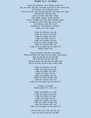 Mambo no 5 | DOCX