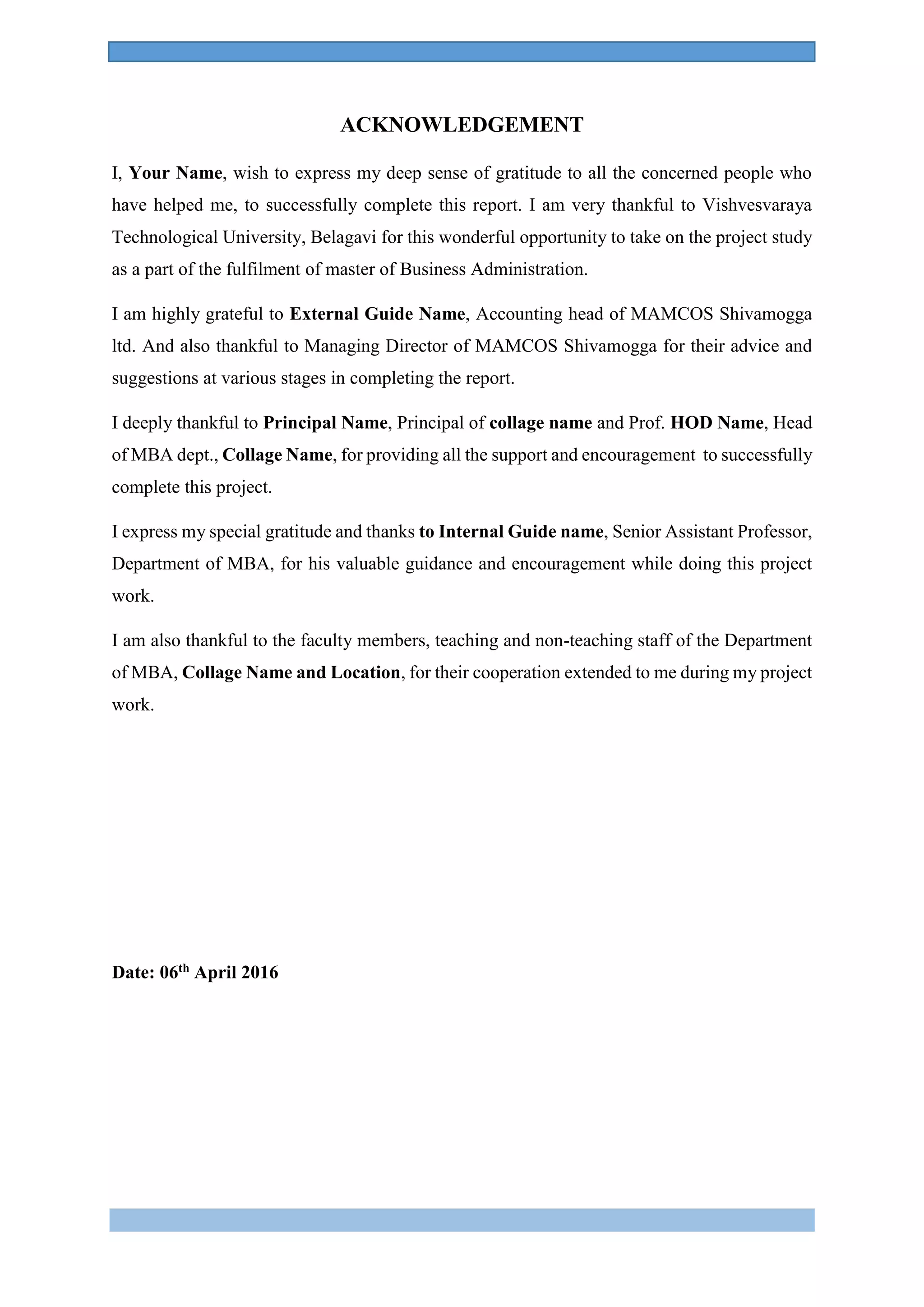 MAMCOS Shivamogga - Project Report | PDF