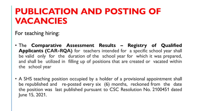 PRESENTATION ON DO 7 S 2023-DepEd Hiring Guidelines.pptx | Professional School | Postgraduate ...