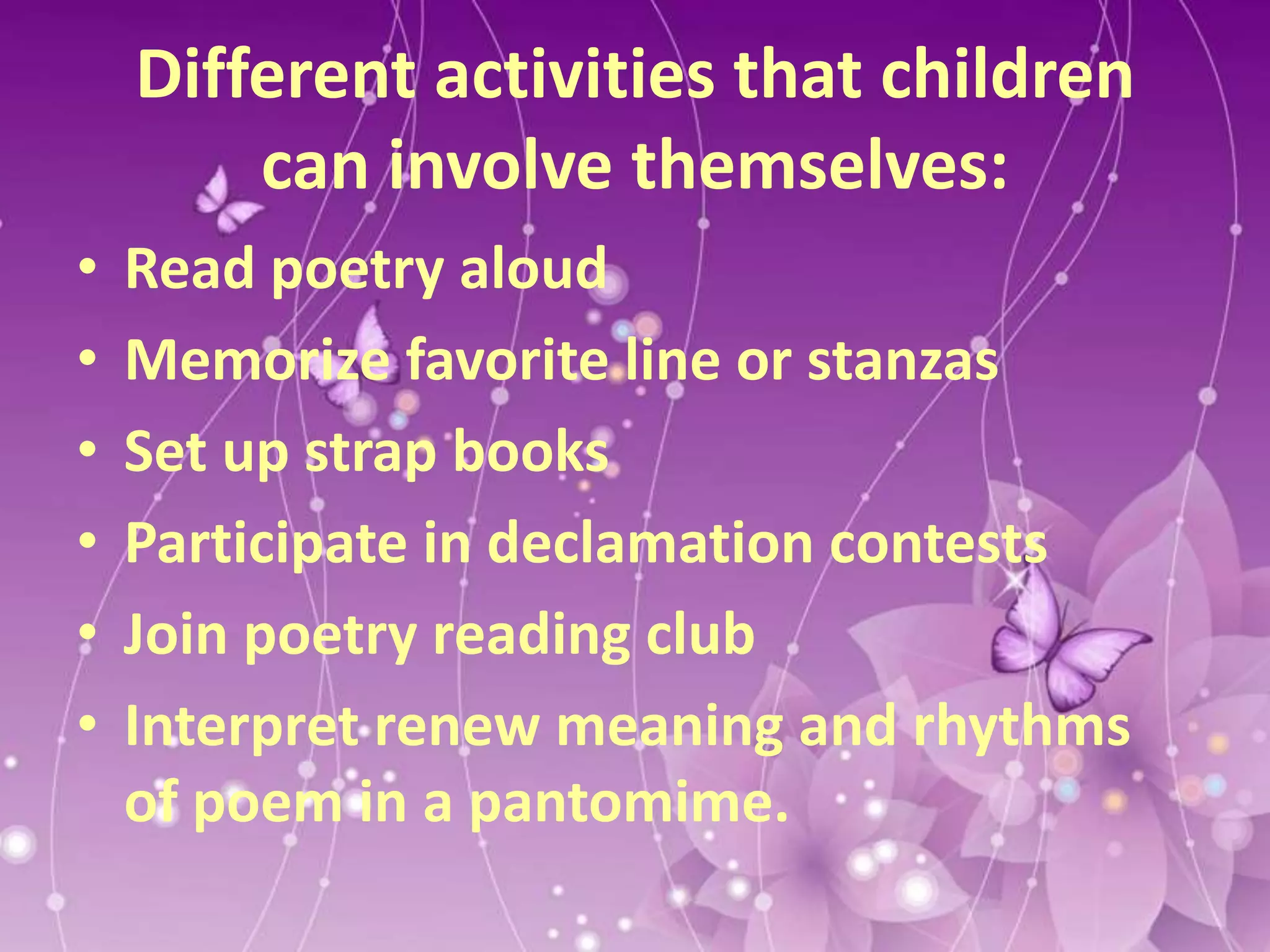 Poetry for Children | PPTX